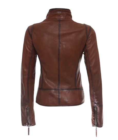 Distressed Ladies Leather Jacket | Women's Vintage Biker Leather Jacket ...