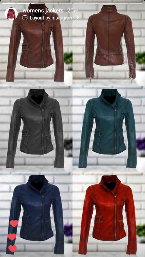 Distressed Ladies Leather Jacket | Women's Vintage Biker Leather Jacket ...