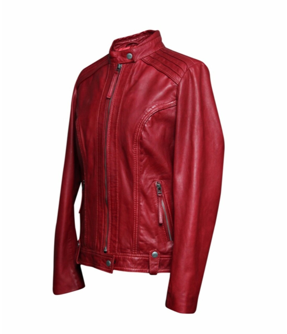 Hot Red Leather Jacket For Women Biker Leather Jacket – Ruby Leather
